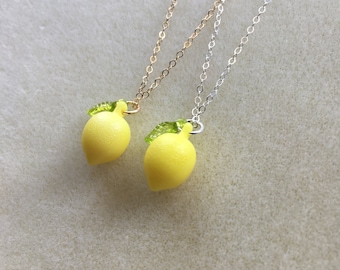 Pucker up Lemon Charm Necklace Kids Necklace Handmade - Etsy