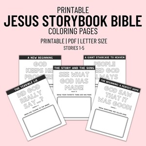Jesus Storybook Bible Coloring Pages for Kids Stories 1-5, Printable ...