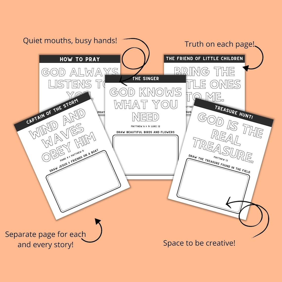Jesus Storybook Bible Coloring Pages for Kids Stories 28-33, Printable ...