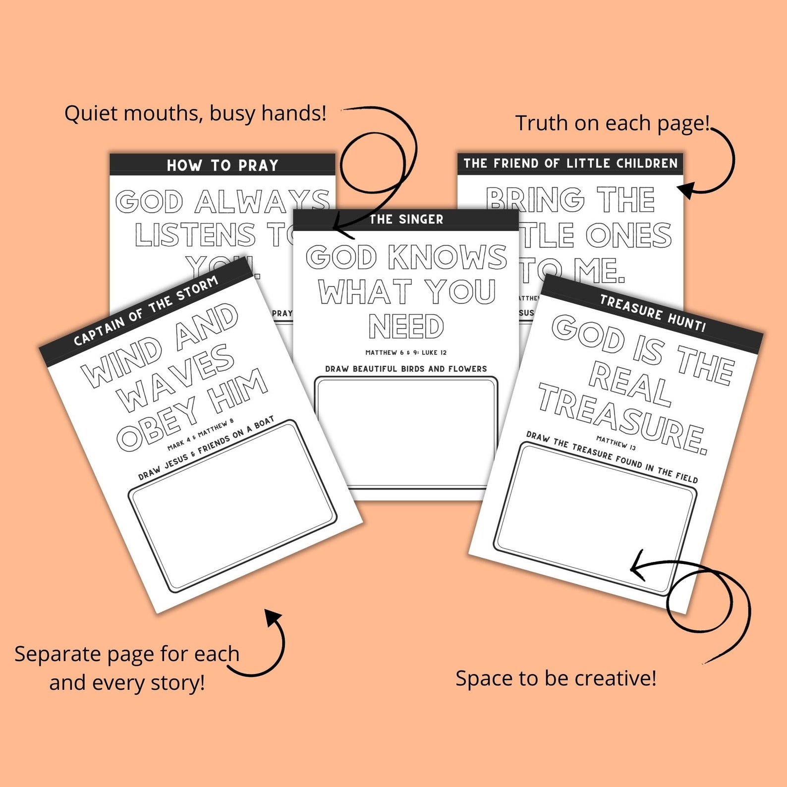 Jesus Storybook Bible Coloring Pages for Kids Stories 28-33, Printable ...