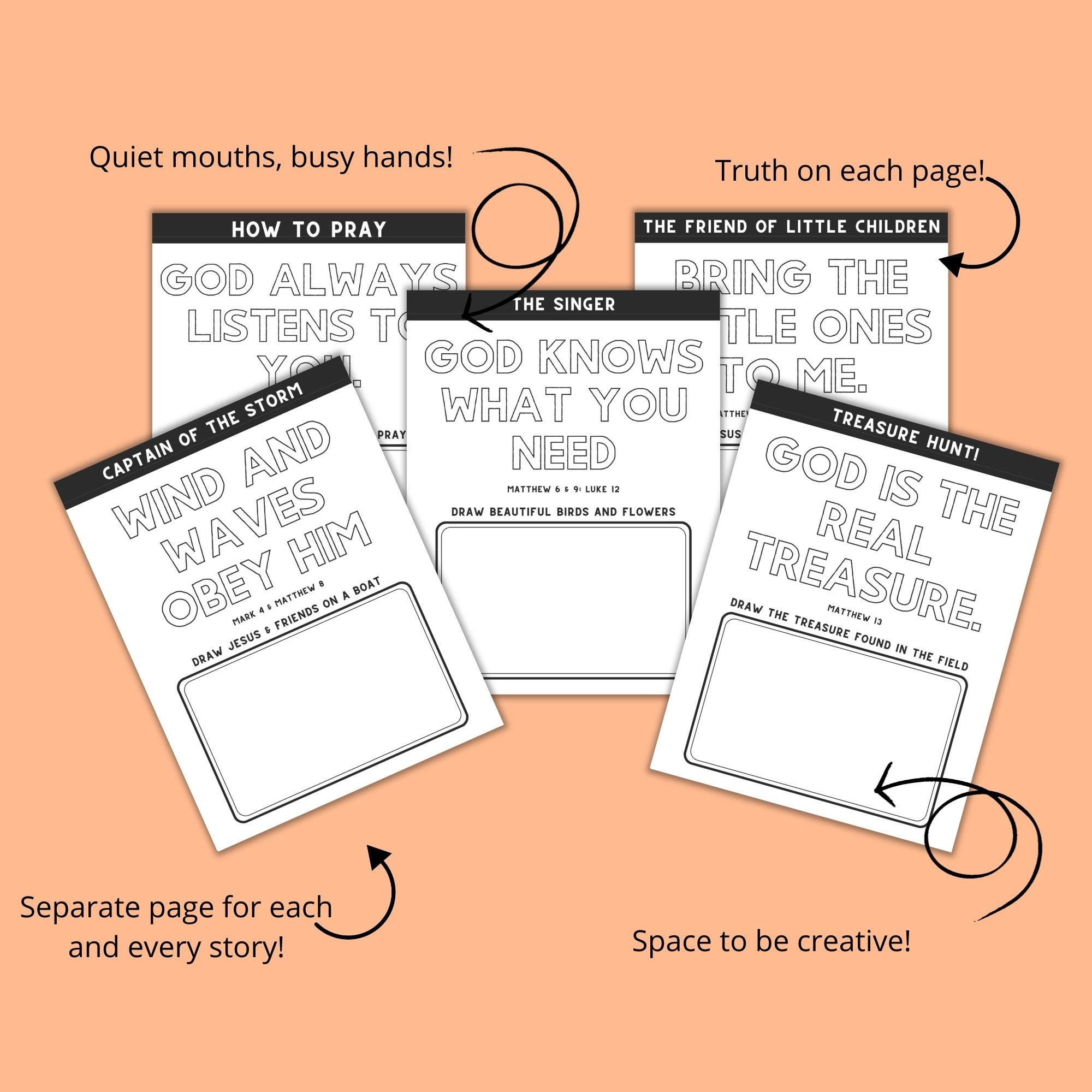 Jesus Storybook Bible Coloring Pages for Kids Stories 28-33, Printable ...