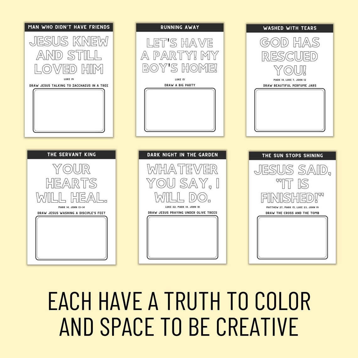 Jesus Storybook Bible Coloring Pages for Kids Stories 34-39, Printable ...