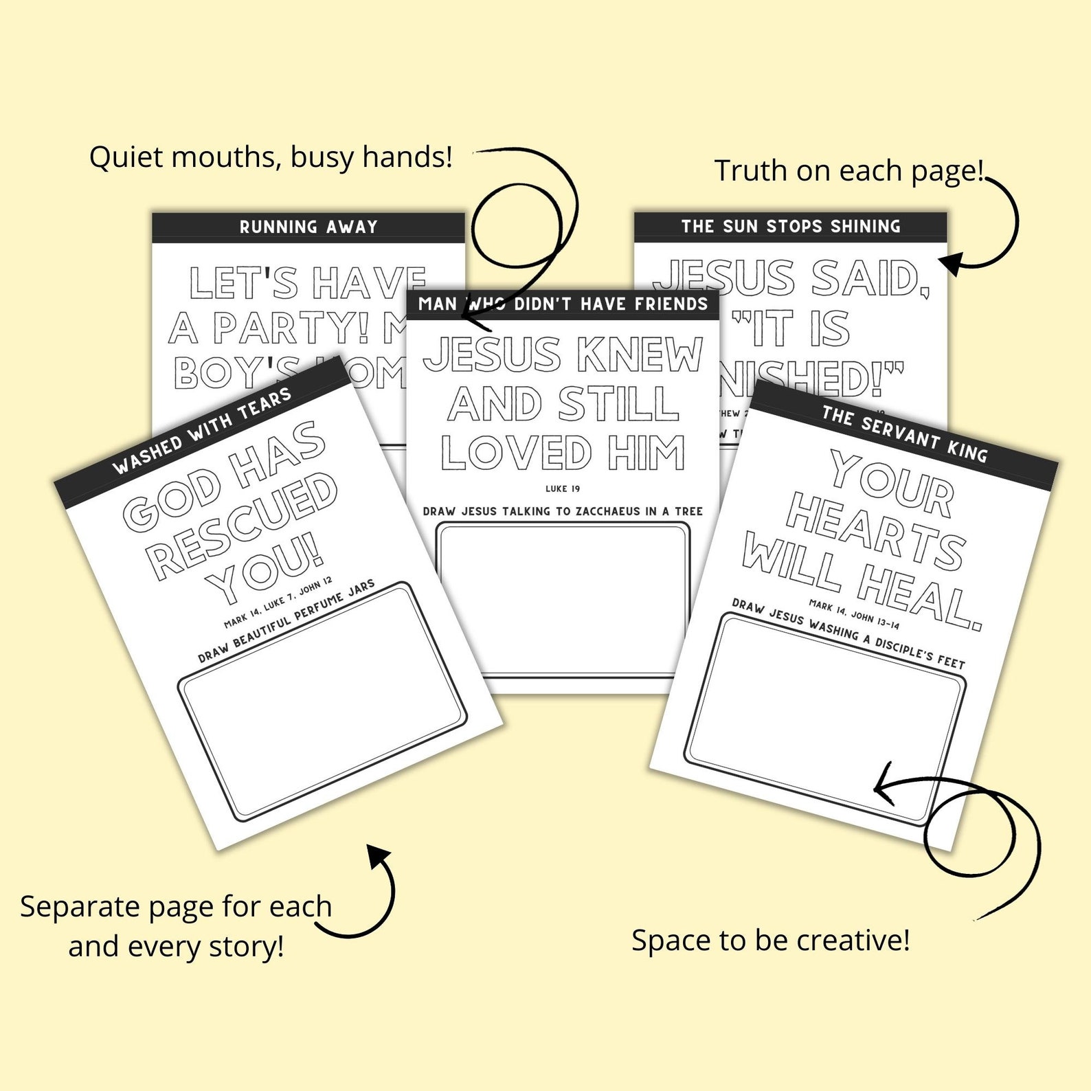 Jesus Storybook Bible Coloring Pages for Kids Stories 34-39, Printable ...