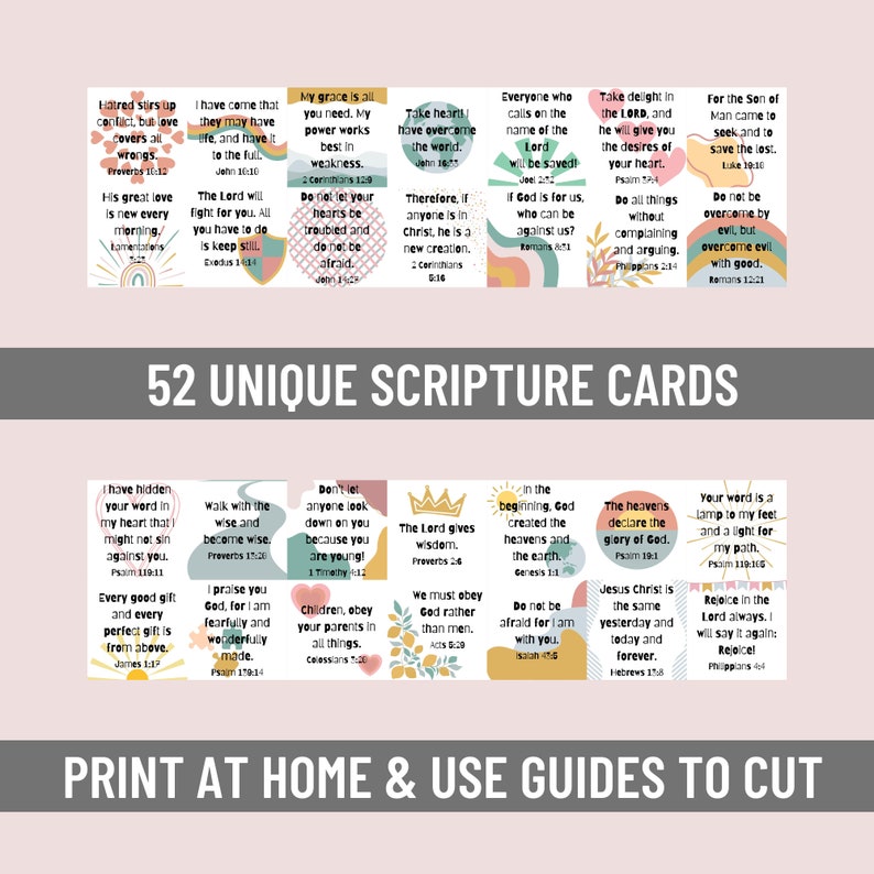 Printable Scripture Cards, Printable Bible Verse Cards, Bible Verses ...