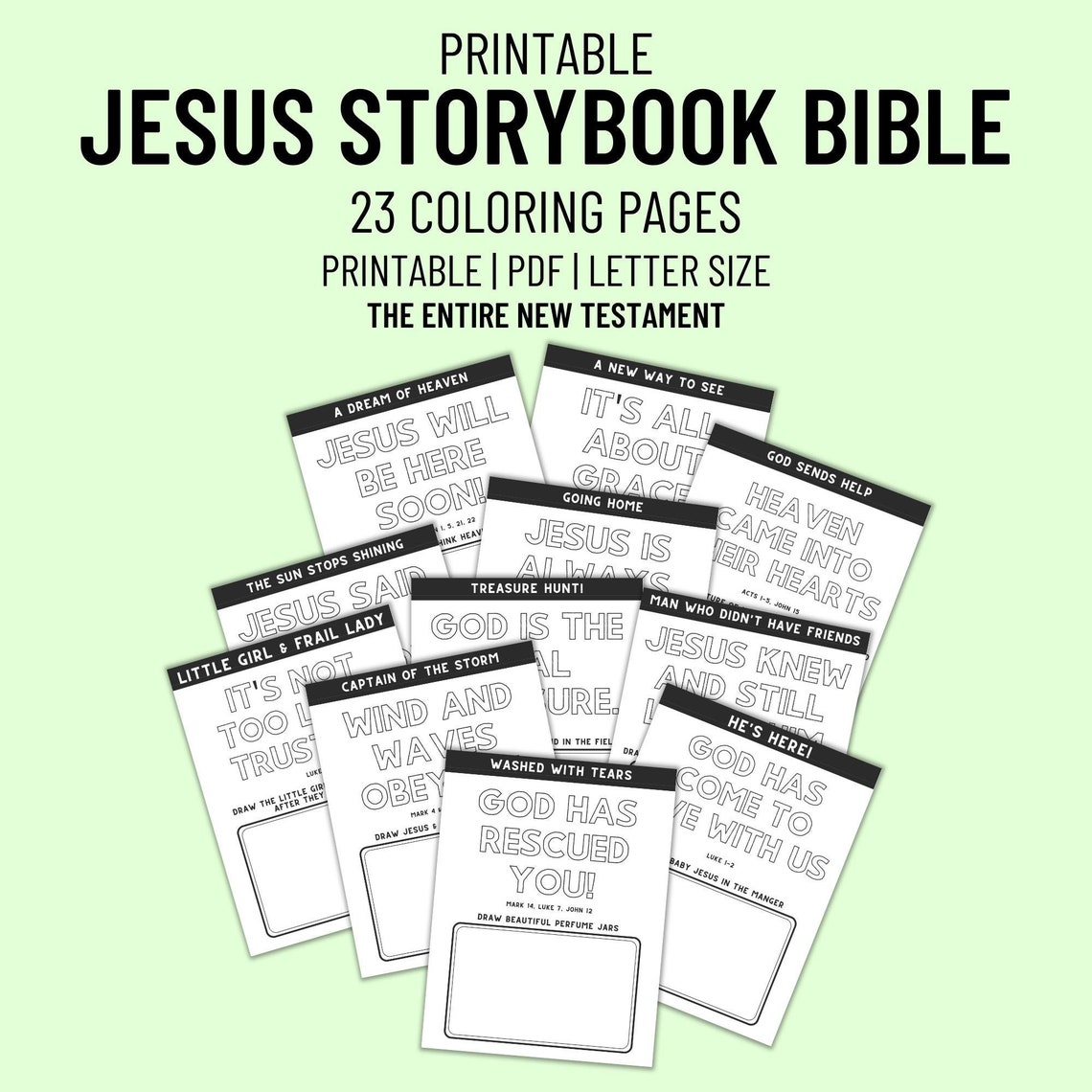 Jesus Storybook Bible Coloring Pages for Kids ENTIRE NEW TESTAMENT ...