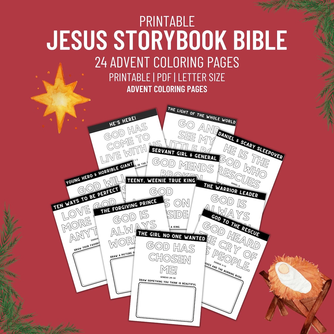 Jesus Storybook Bible ADVENT Coloring Pages, Advent Printables ...
