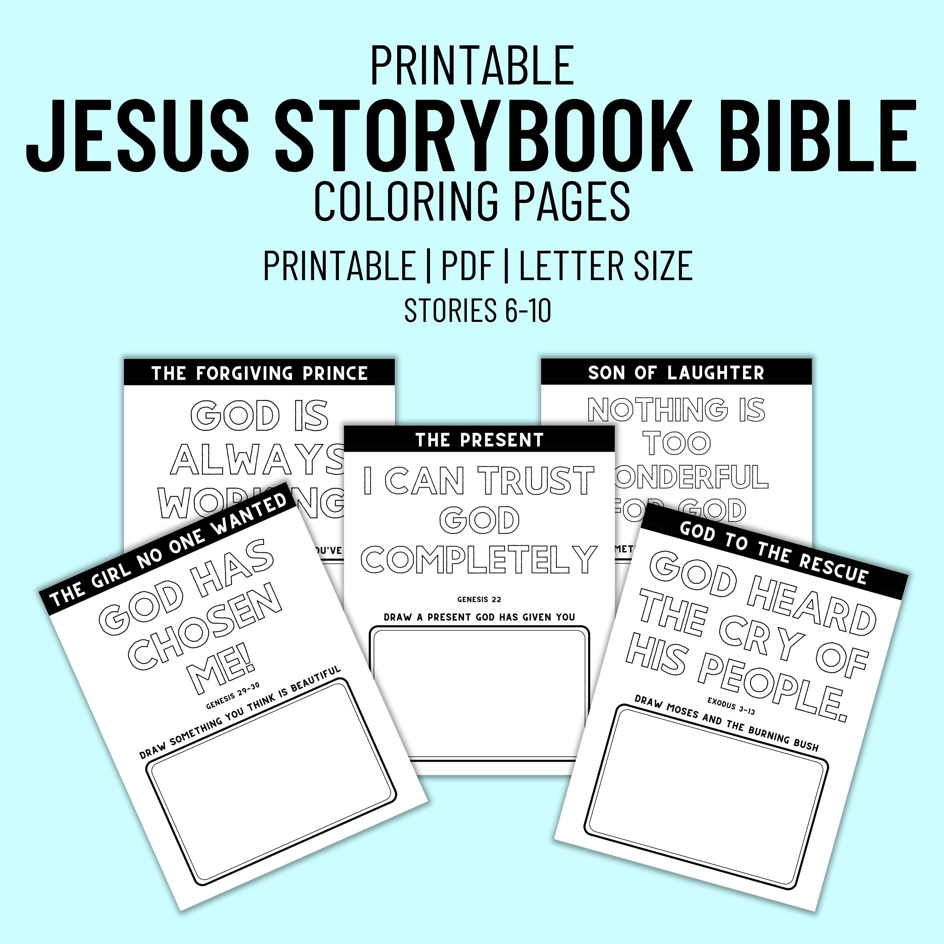 Jesus Storybook Bible Coloring Pages for Kids Stories 6-10, Printable ...