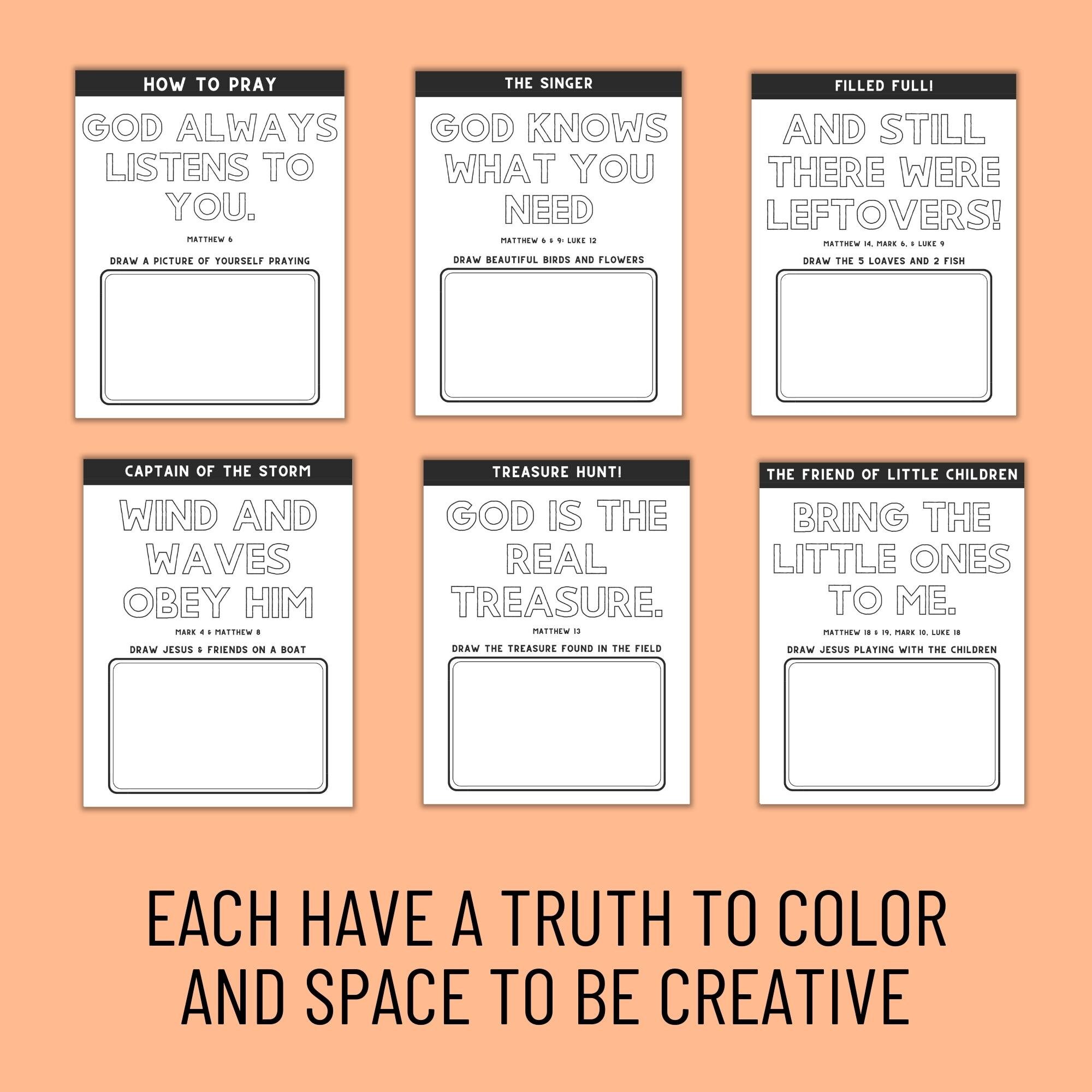 Jesus Storybook Bible Coloring Pages for Kids Stories 28-33, Printable ...