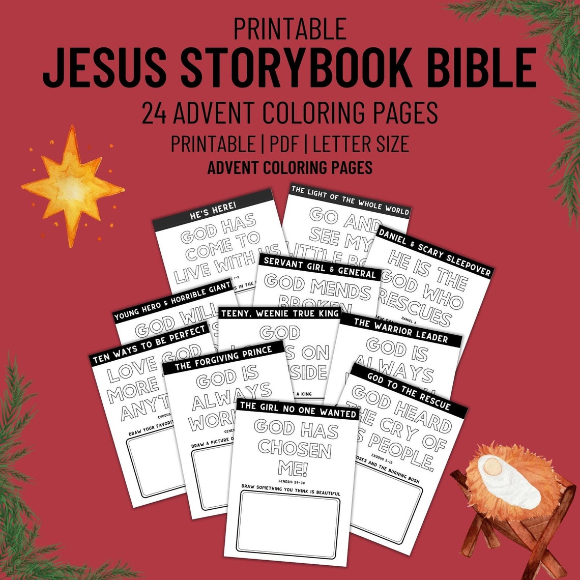 Jesus Storybook Bible ADVENT Coloring Pages, Advent Printables ...