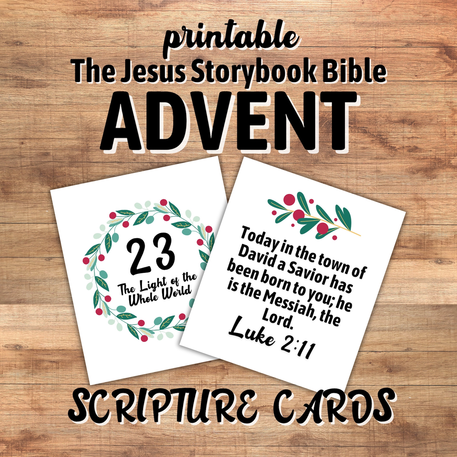Advent Scripture Cards, Jesus Storybook Bible Advent, Scripture ...