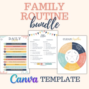 Printable Family Routine Chart | Editable Daily Schedule for Kids ...