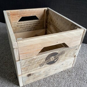 Personalised Rustic Record Crate, Rustic Storage Boxes. - Etsy