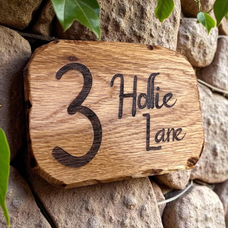 Oak Wood Door Number - Etsy UK