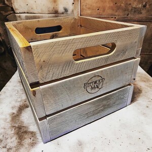 Personalised Rustic Record Crate, Rustic Storage Boxes. - Etsy
