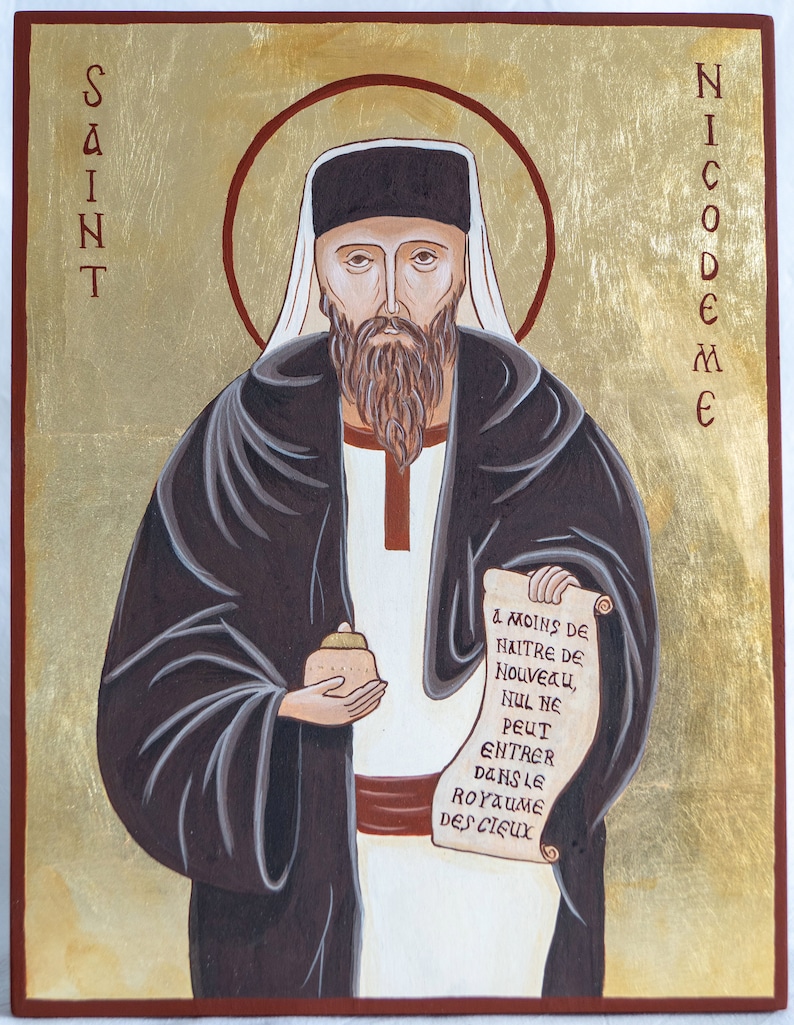 St Nicodemus the Myrophorus Icon, Hand Painted in France 30x23cm - Etsy