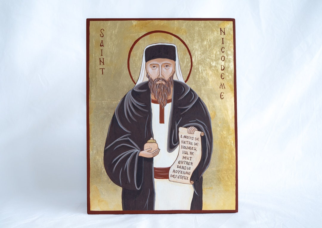 St Nicodemus the Myrophorus Icon, Hand Painted in France 30x23cm - Etsy