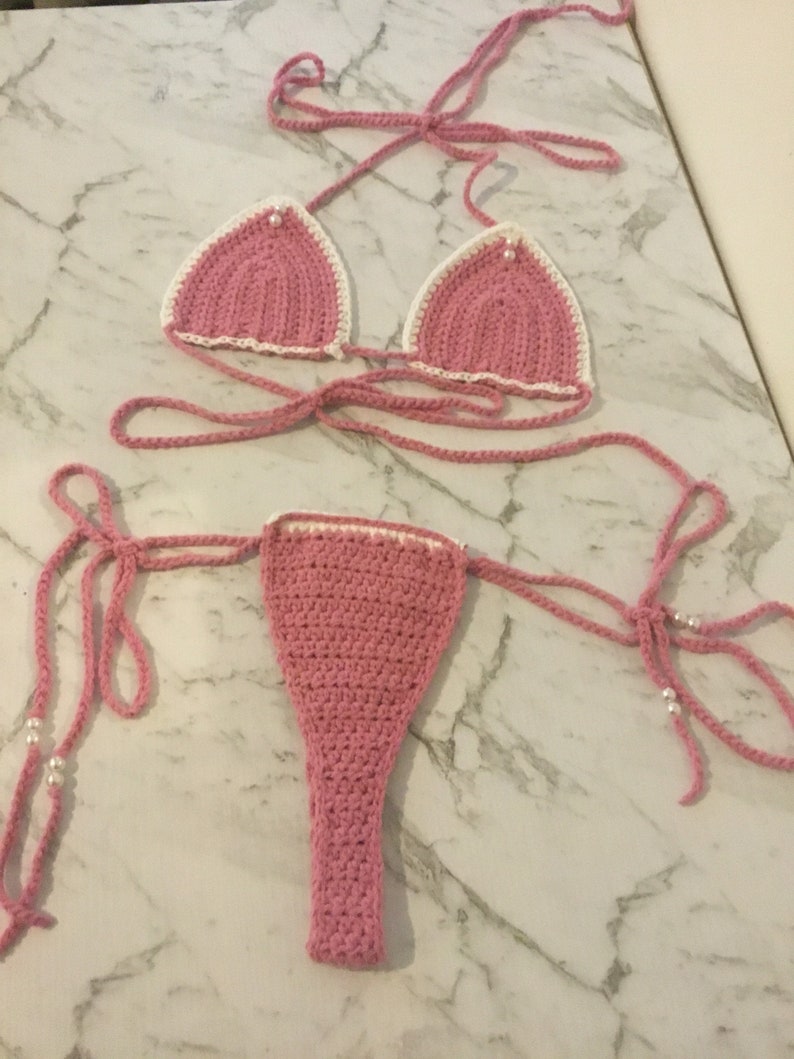 Crochet Bikini Handmade Crochet Swimwear Colourful Cheeky Crochet Thong Bikini Etsy