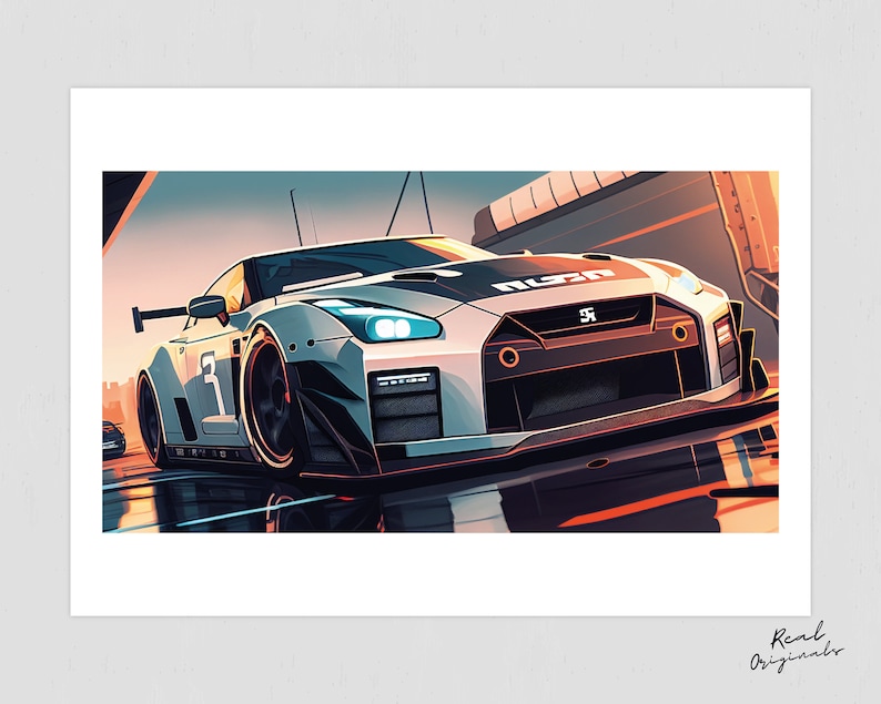 Nissan R35 Poster | Nissan GTR Godzilla | Racing Car Poster | Sports ...