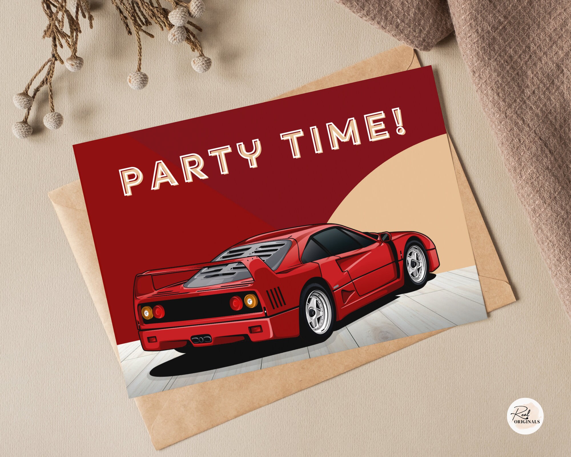 Ferrari F40 BIRTHDAY CARDS - Pdf File Printable Digital File - Etsy