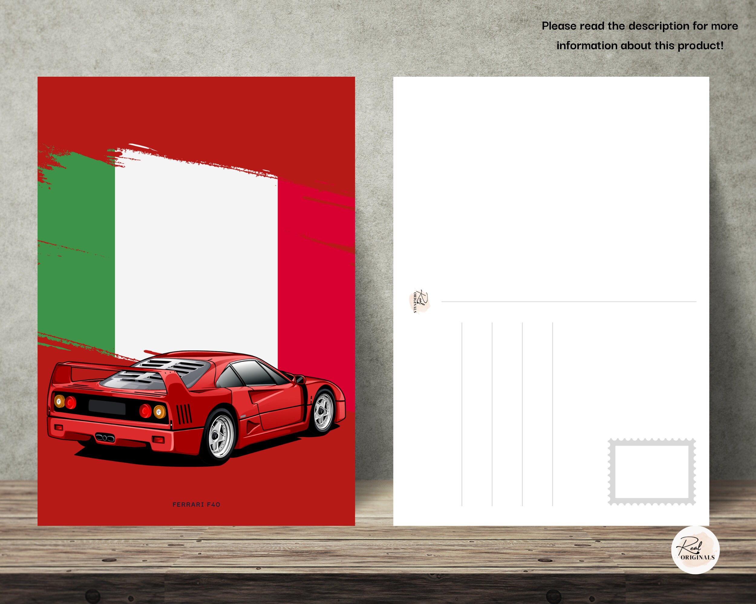 Ferrari F40 Postcard - Pdf File Printable Digital File - Etsy