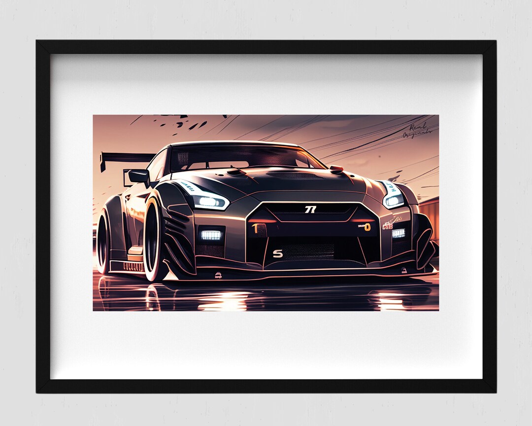 Black Nissan GTR | Nissan R35 Poster | Nissan GTR Godzilla | Sports Car ...