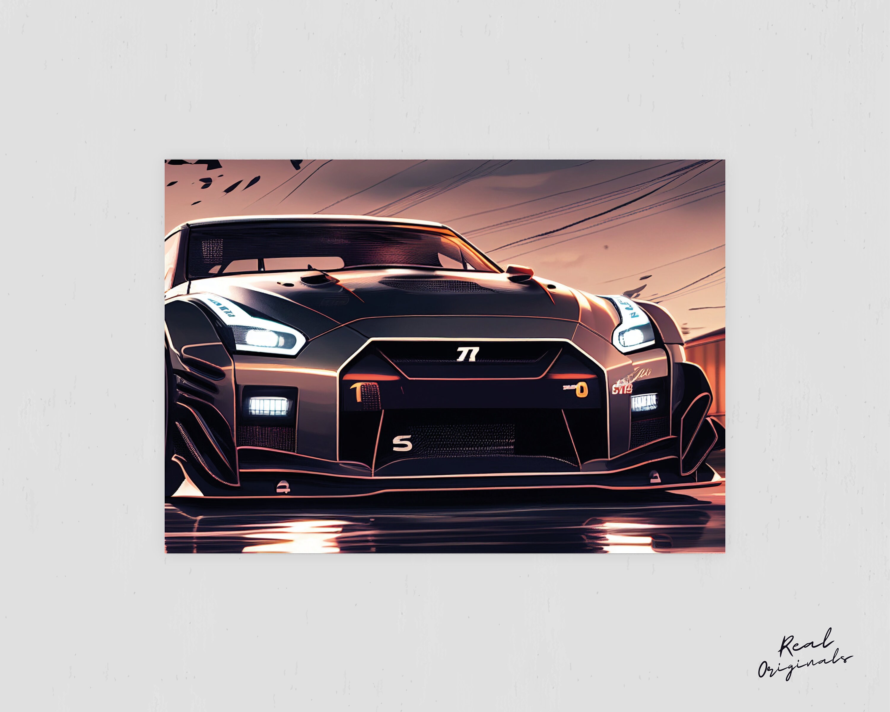 Nissan GTR R35 Card - AI Illustration - Postcard - 4.1 X 5.8 Inch - Etsy