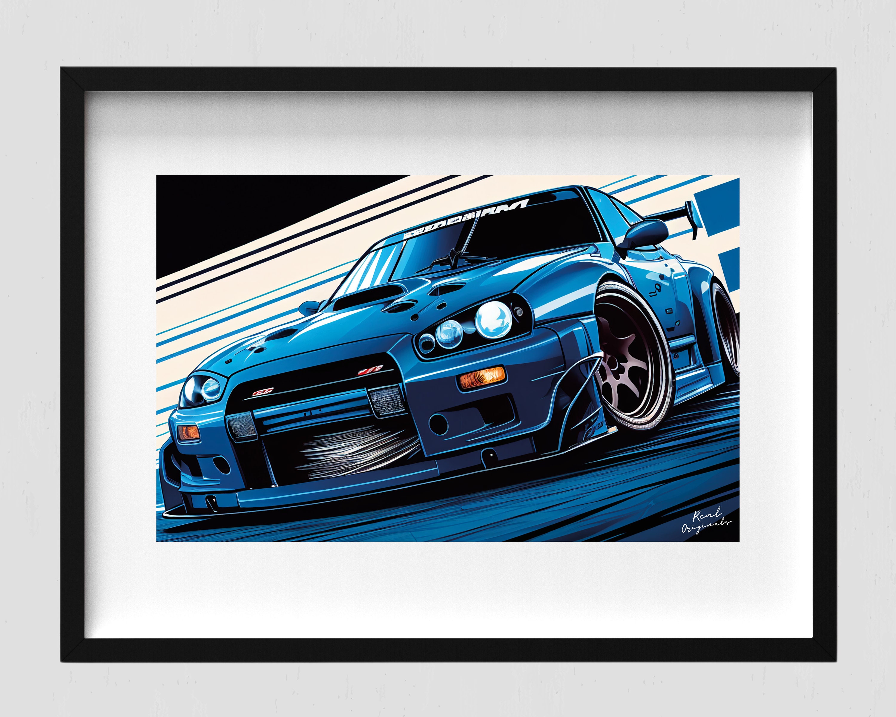 Nissan Skyline R34 Poster | Blue Car Poster | Racing Car | Car Lover ...