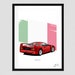 Ferrari F40 Poster | Italian Flag Poster | Red Ferrari Poster | Car ...