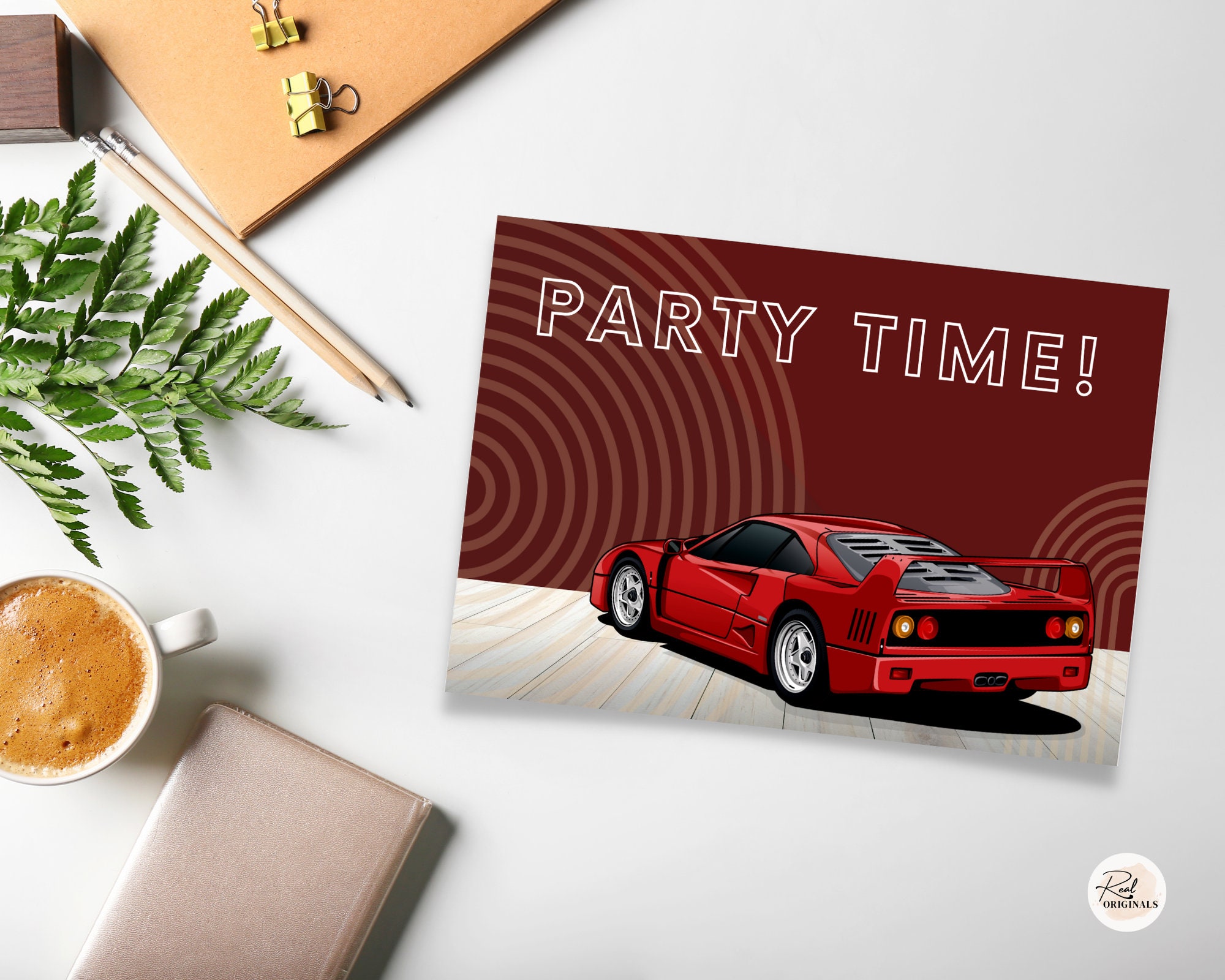 Ferrari F40 BIRTHDAY CARDS - Pdf File Printable Digital File - Etsy