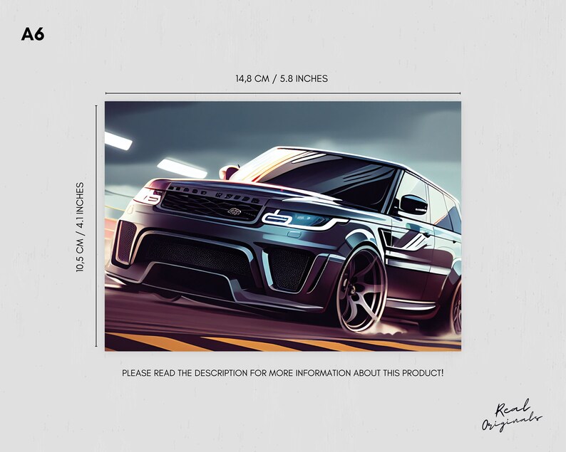 Range Rover Sport Card - Birthday Card - Size A6 - 4.1 X 5.8 Inch - Etsy