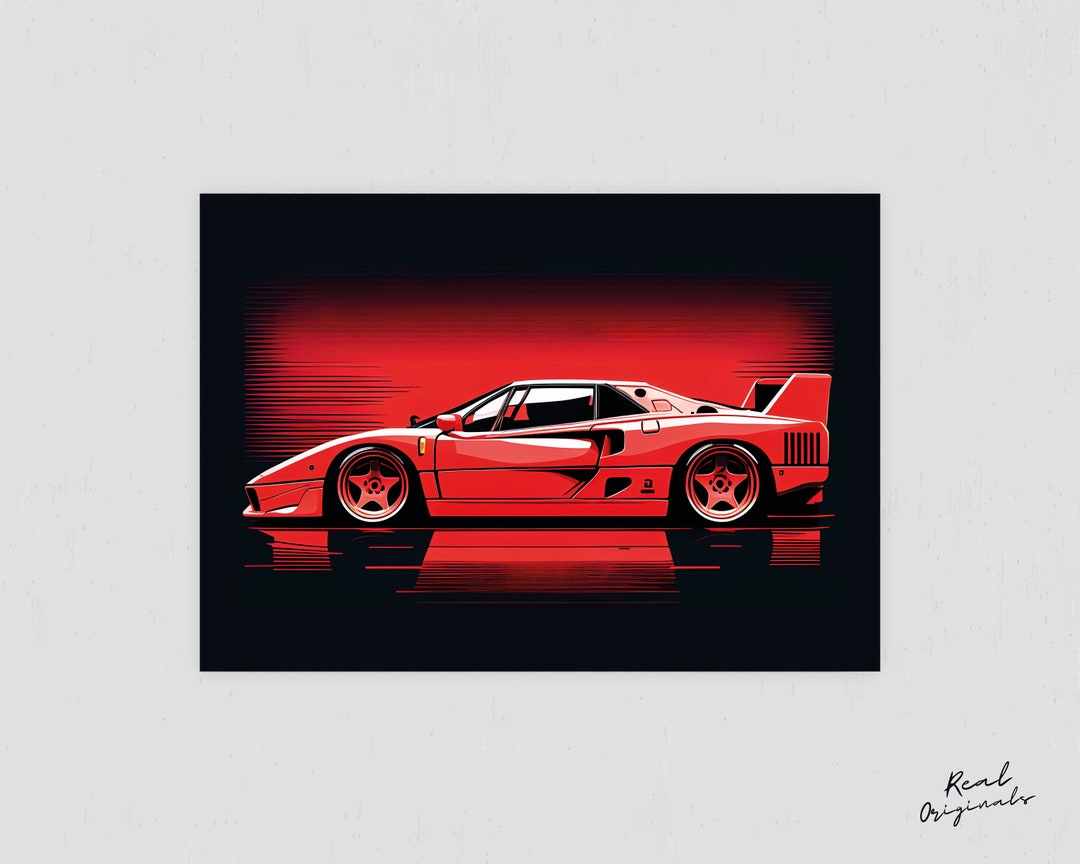 Ferrari F40 Card - AI Illustration - Size 4.1 X 5.8 Inch - Postcard - Etsy