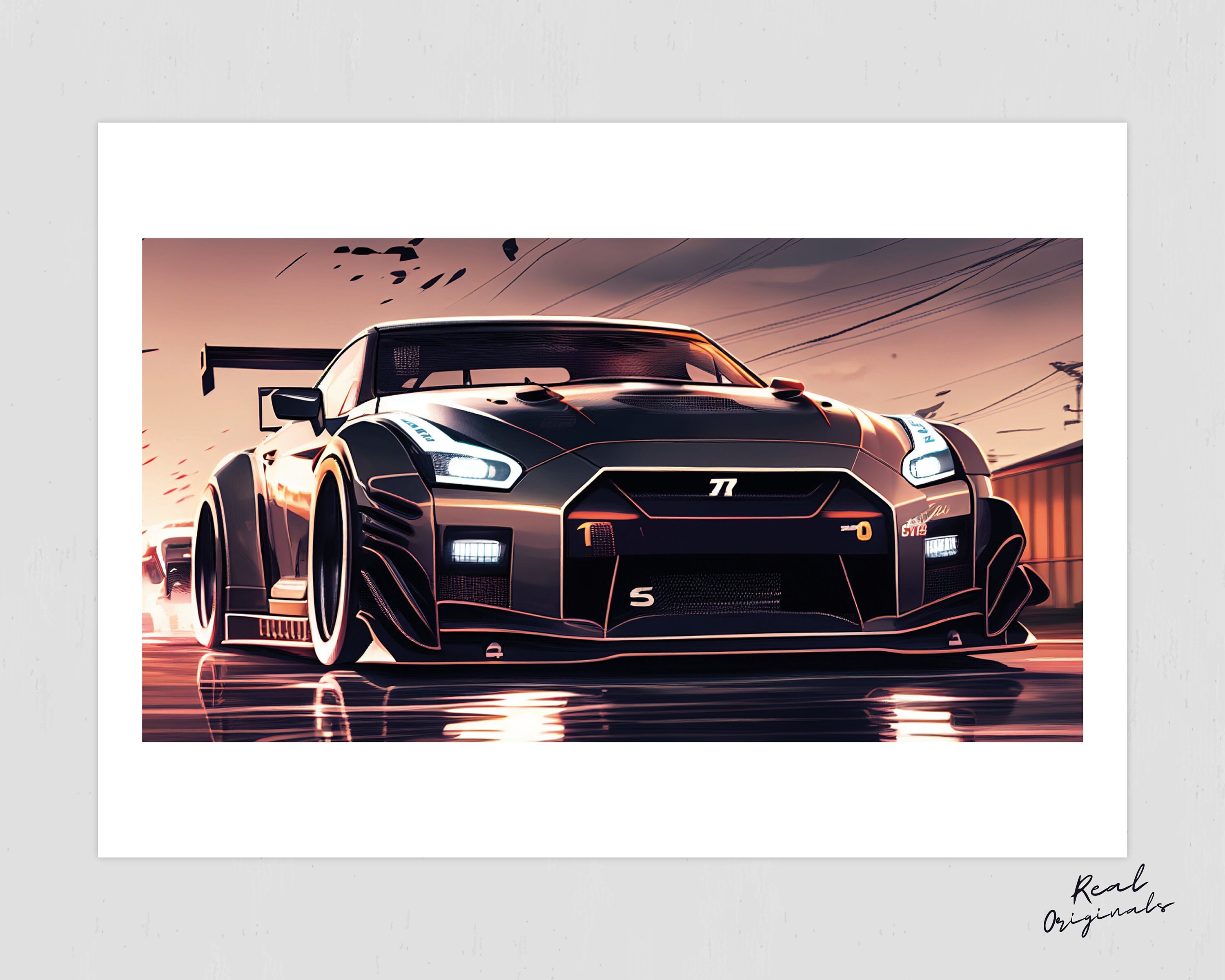 Black Nissan GTR | Nissan R35 Poster | Nissan GTR Godzilla | Sports Car ...
