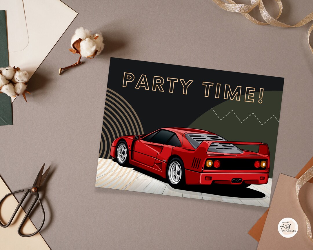 Ferrari F40 BIRTHDAY CARDS - Pdf File Printable Digital File - Etsy