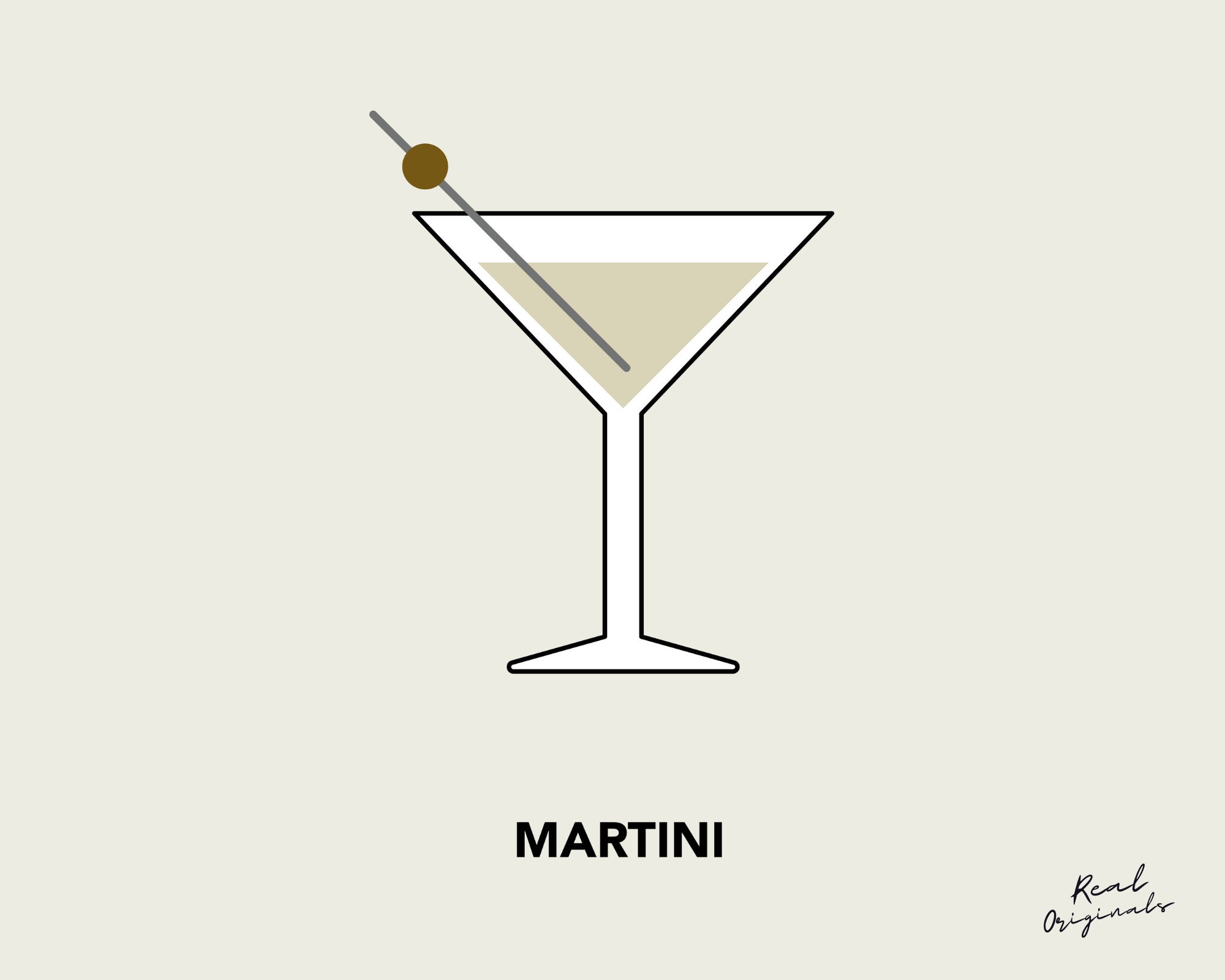 Martini Cocktail Card | Cocktail Postcard | Cocktail Print | Printable ...