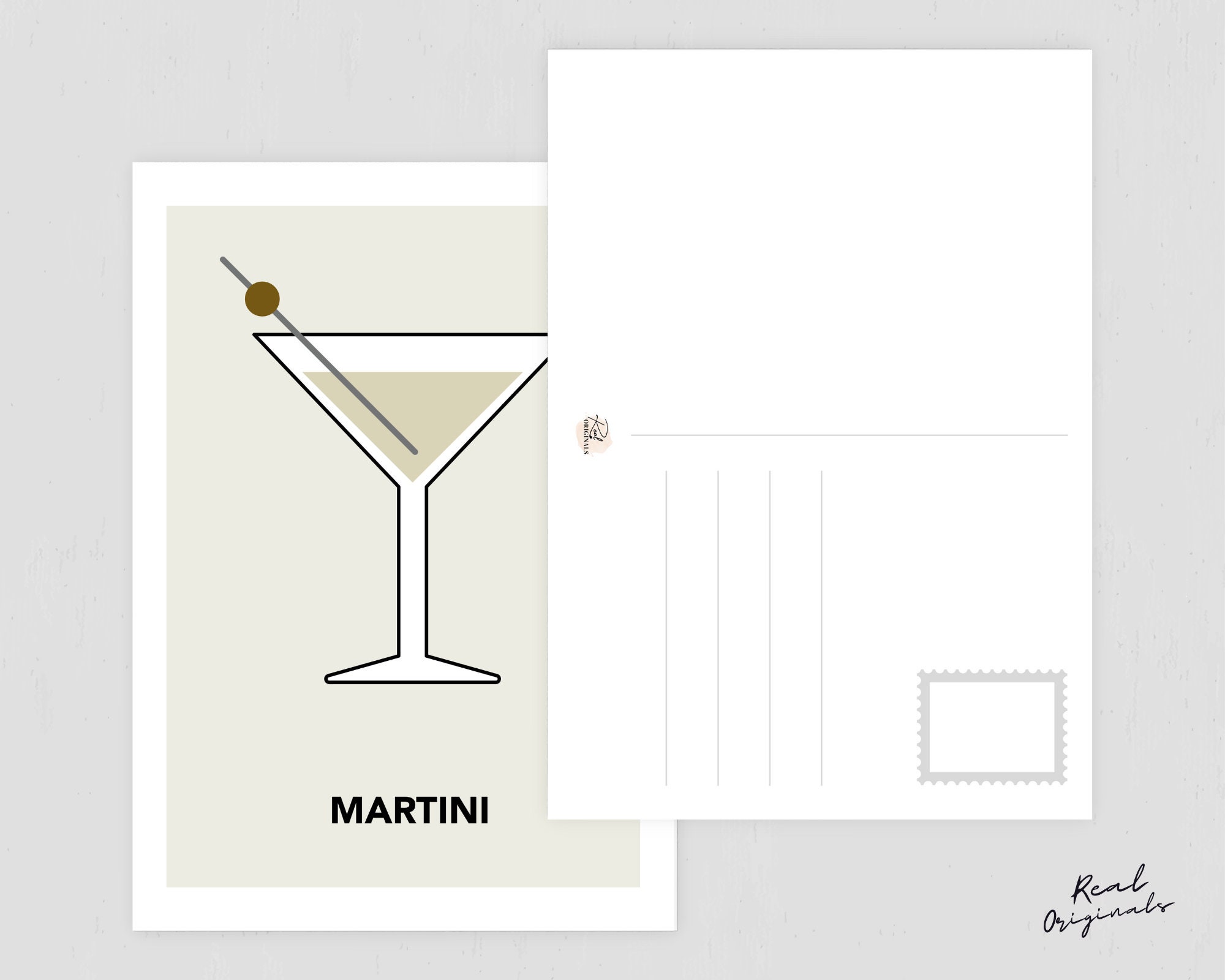 Martini Cocktail Card | Cocktail Postcard | Cocktail Print | Printable ...