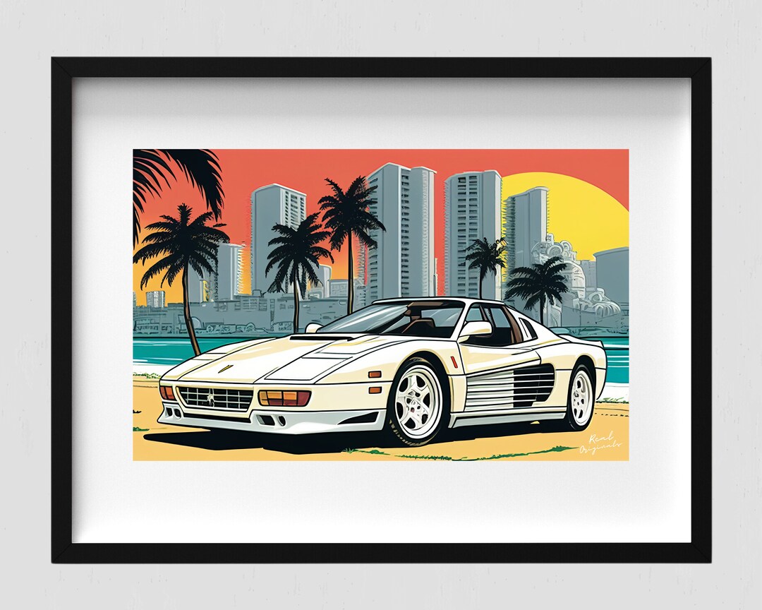 Ferrari Testarossa Poster | Miami Vice Poster | Ferrari Testarossa ...