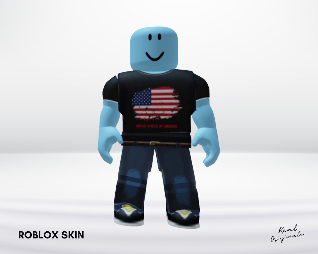Roblox Avatar Outfit Template USA Flag Print on the Shirt and Pants ...