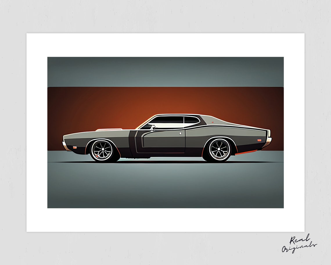 Dodge Charger Poster | Charger Wall Art | American Muscle Car | Gift ...