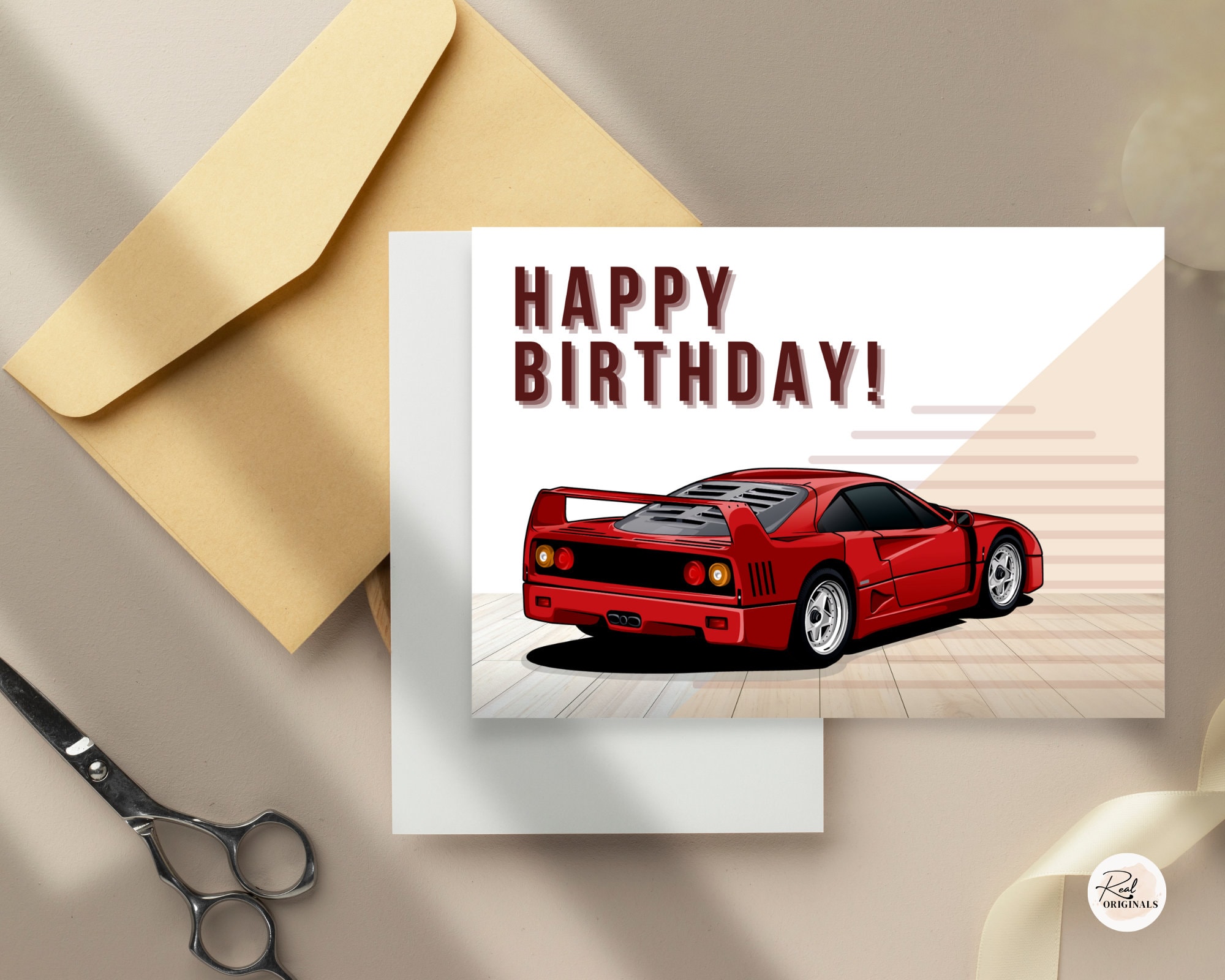 Ferrari F40 BIRTHDAY CARDS - Pdf File Printable Digital File - Etsy
