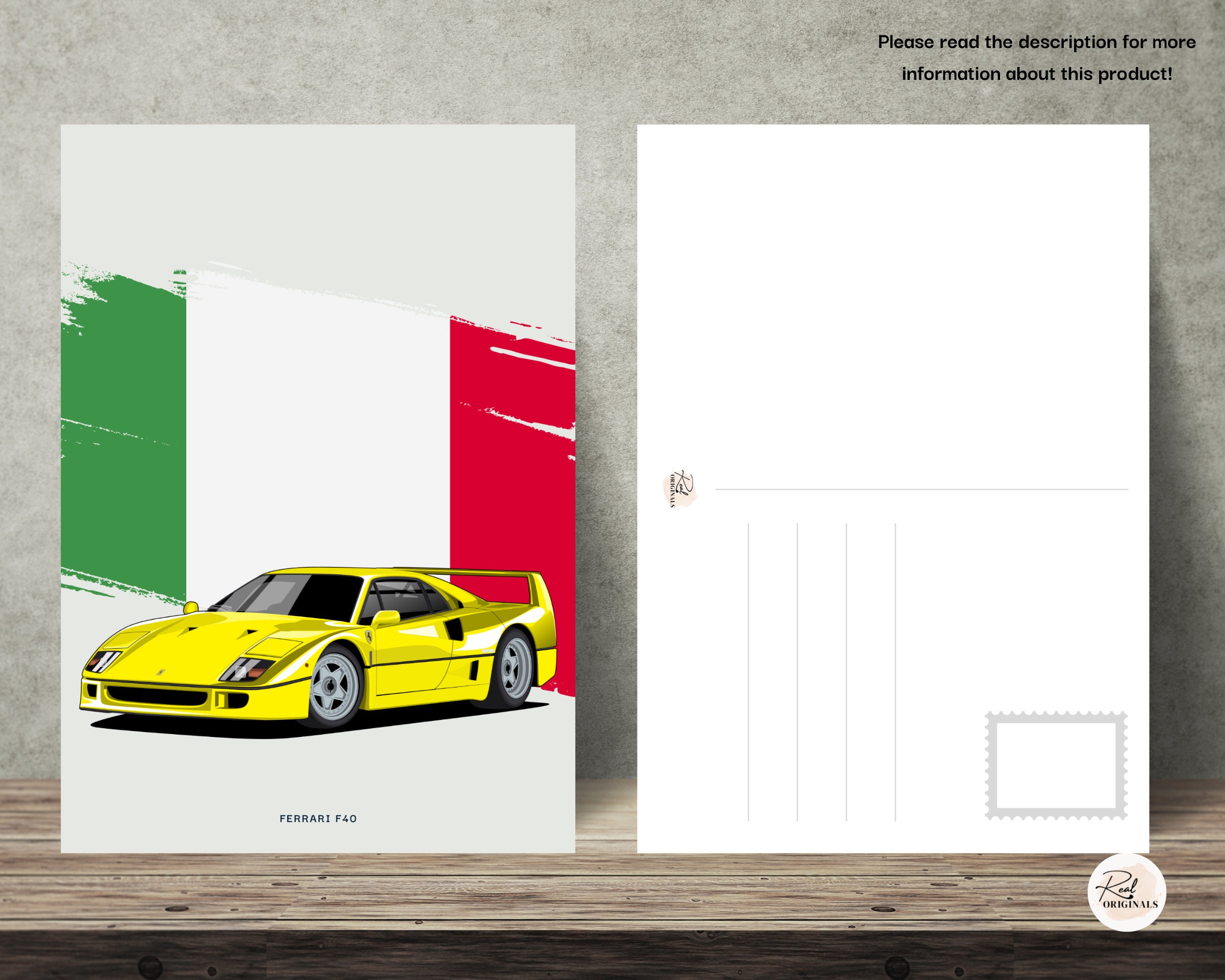 Ferrari F40 Postcard - Pdf File Printable Digital File - Etsy