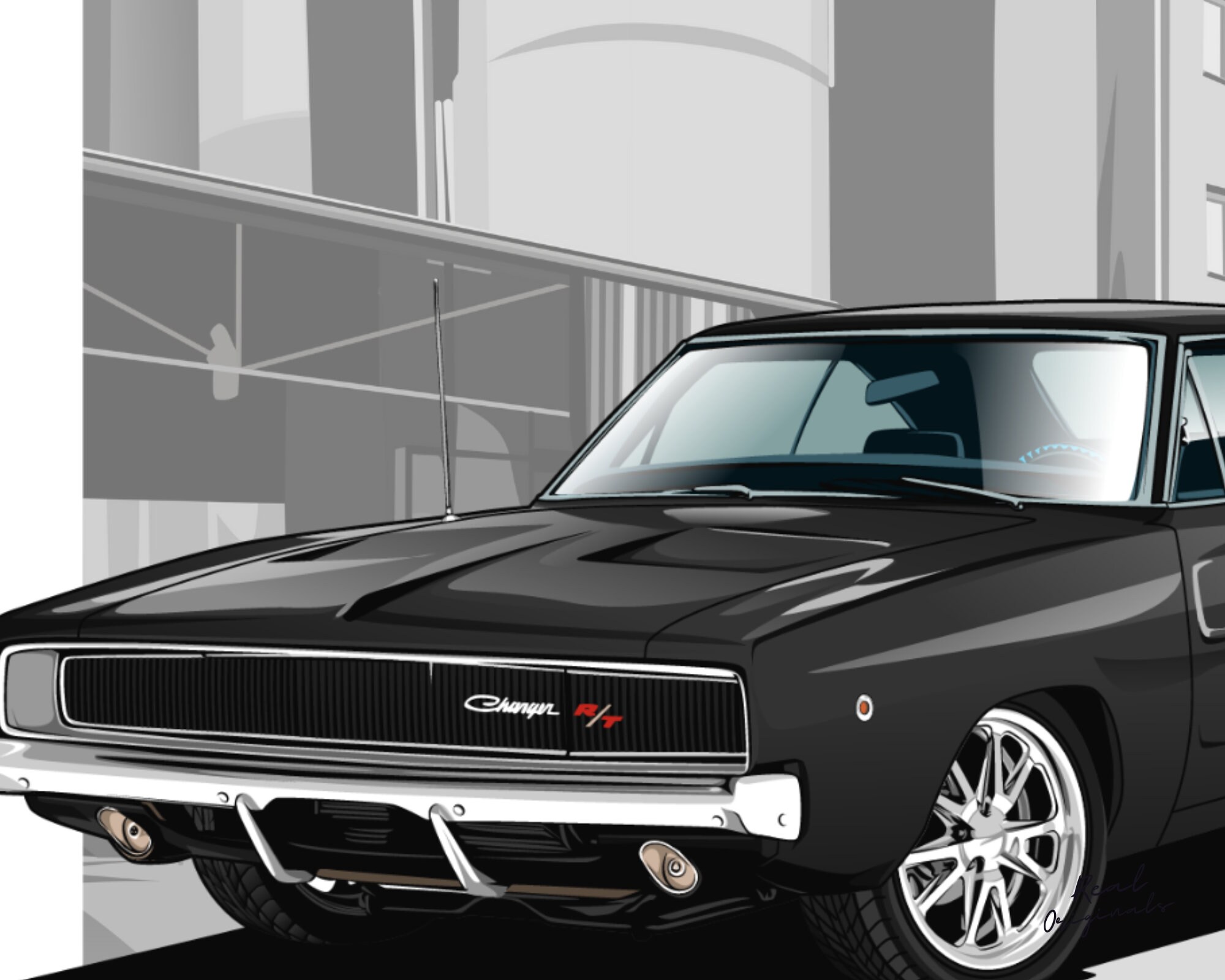 Dodge Charger Poster | American Muscle Car Art | Classic Car Poster ...
