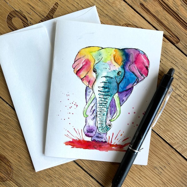 Elephant Notecards - Etsy