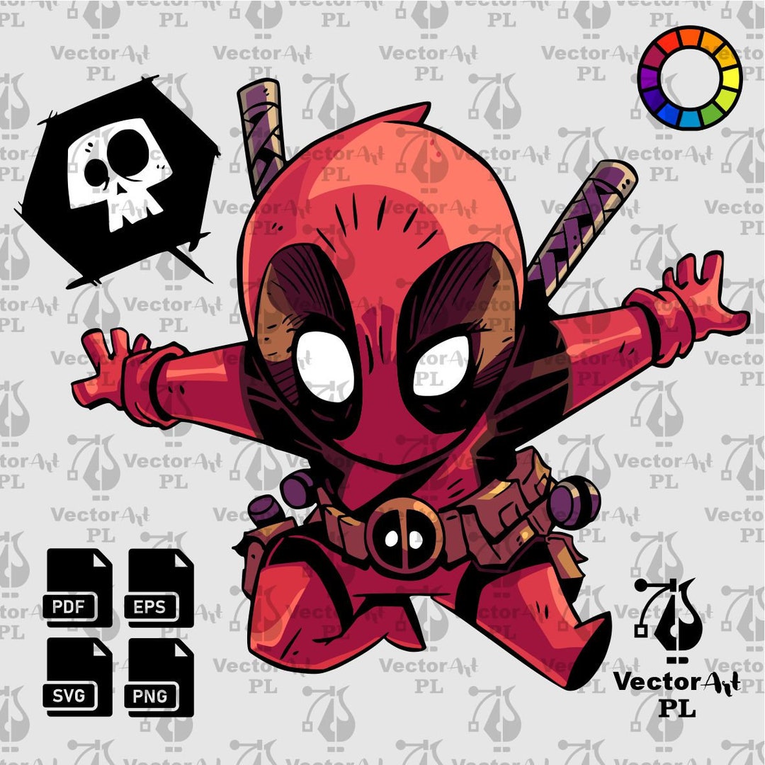 Deadpool Chibi Deadpool Baby Cute Chibi Baby Pdf Eps - Etsy