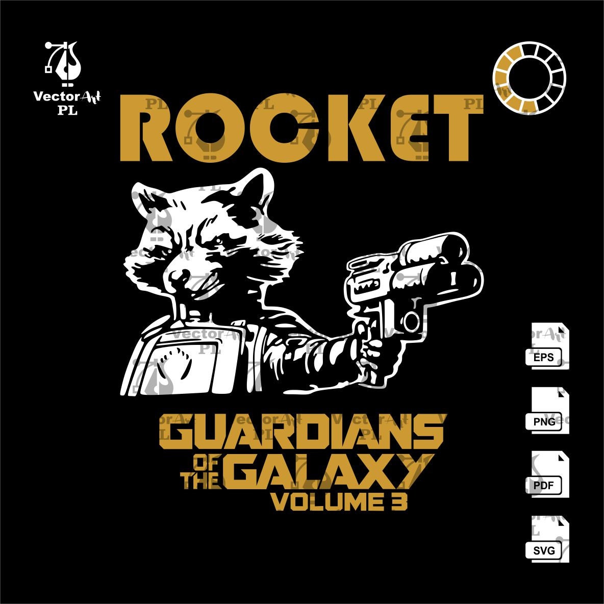 Guardians Of The Galaxy Rocket Vector Poster