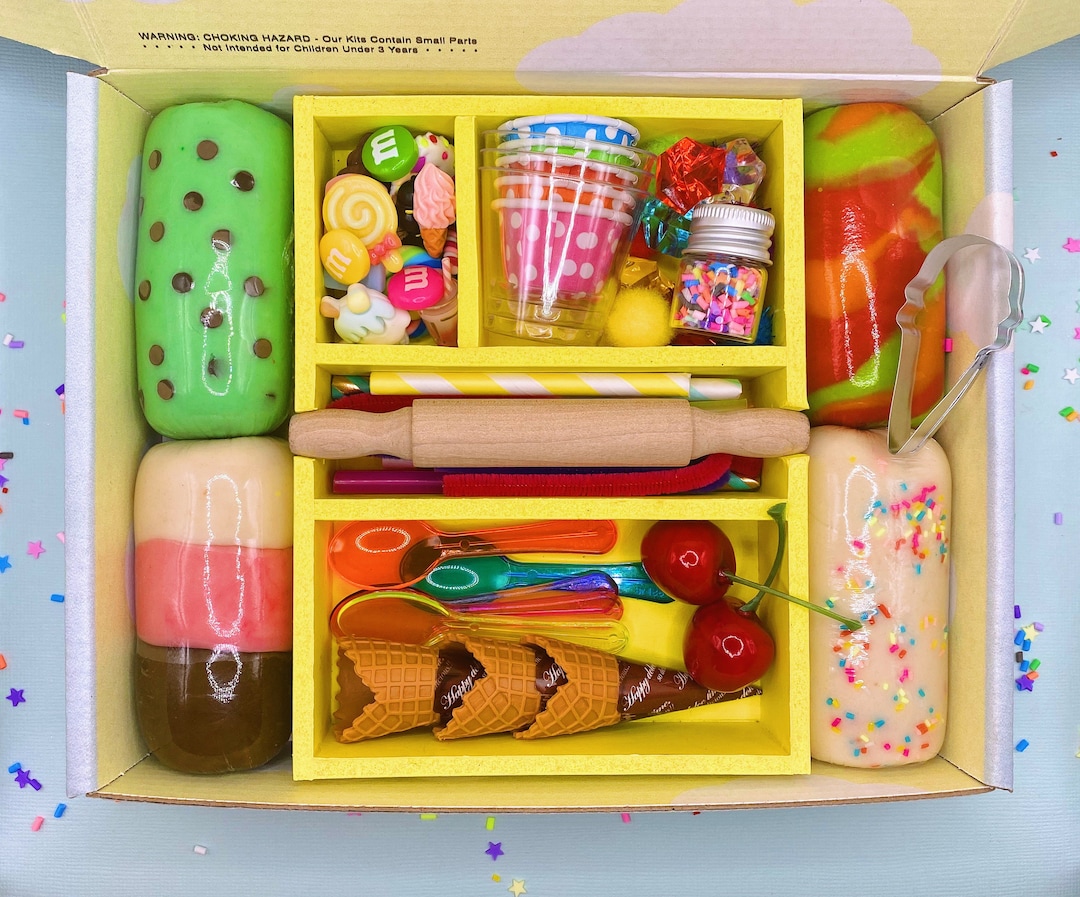 Ice Cream Playdough Kit, Play Dough Kit, Ice Cream Sensory, Summer ...