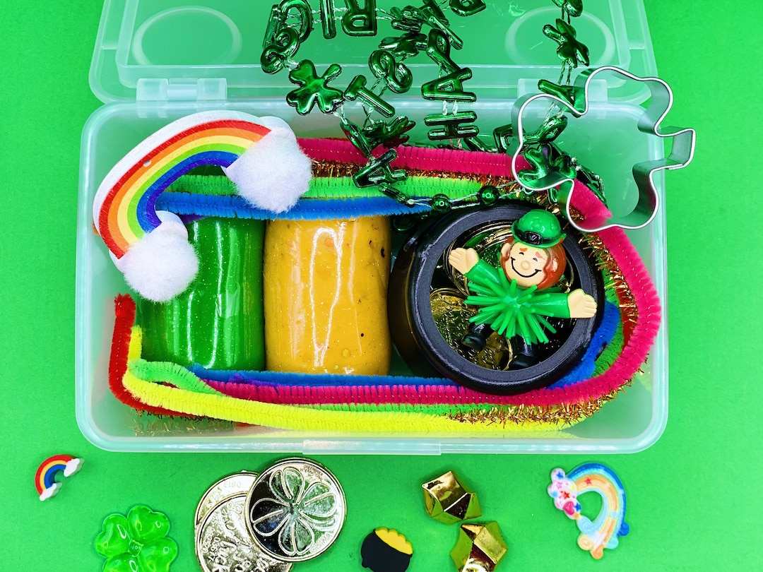 St. Patrick’s Day Play Dough Kit, Leprechaun Sensory Kit, St. Patty’s ...
