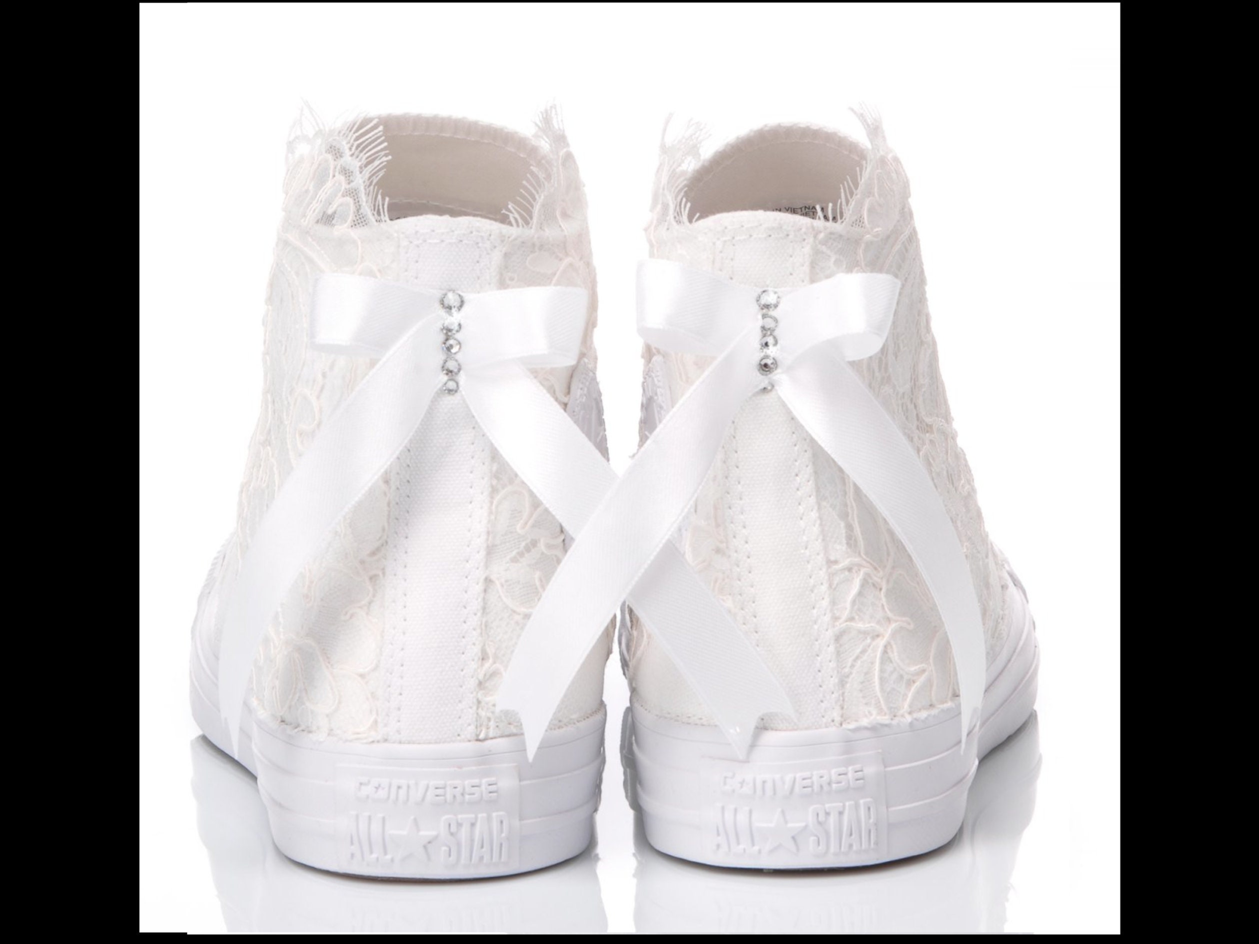 Wedding Converse for Bride. Lace Converse Bridal.shoes With | Etsy