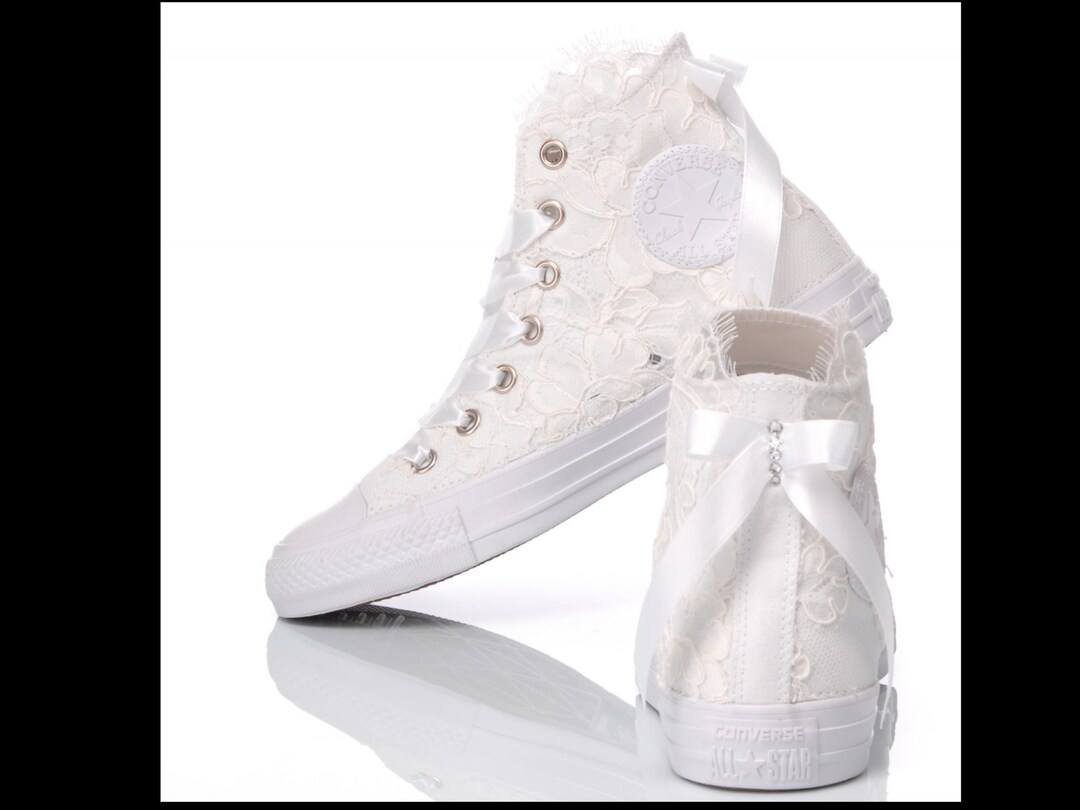 Wedding Converse for Bride. Lace Converse Bridal.shoes With Lace ...