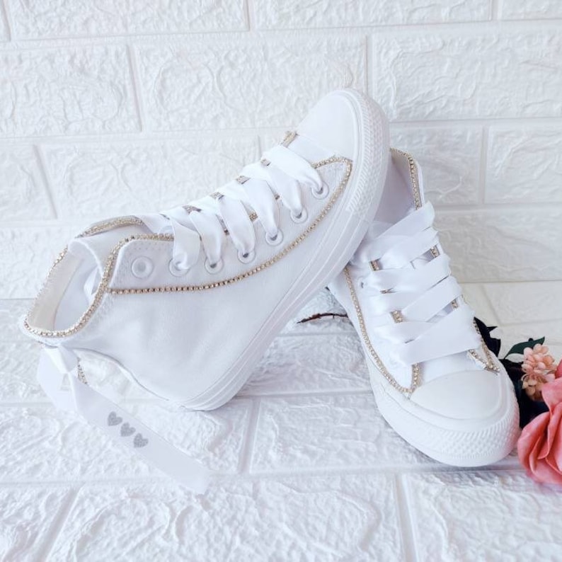 Custom Wedding Converse, Bridal Sneakers With Swarovski Crystals - Etsy