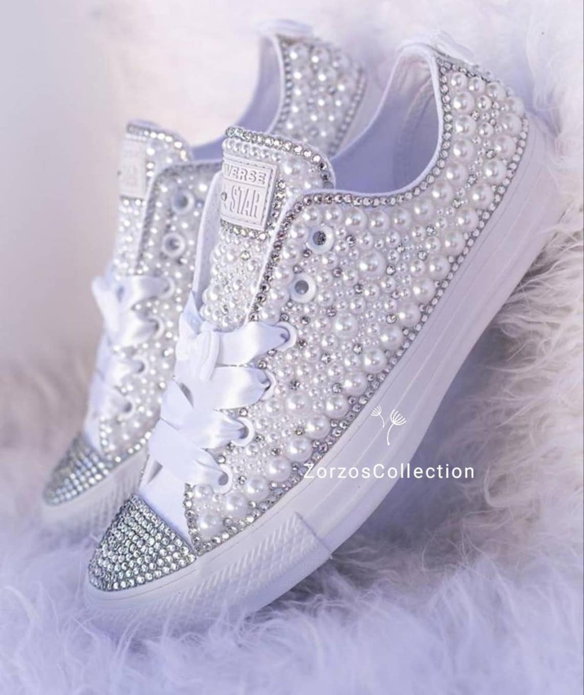 Wedding Converse /bling and Pearl /.wedding Custom Converse / - Etsy
